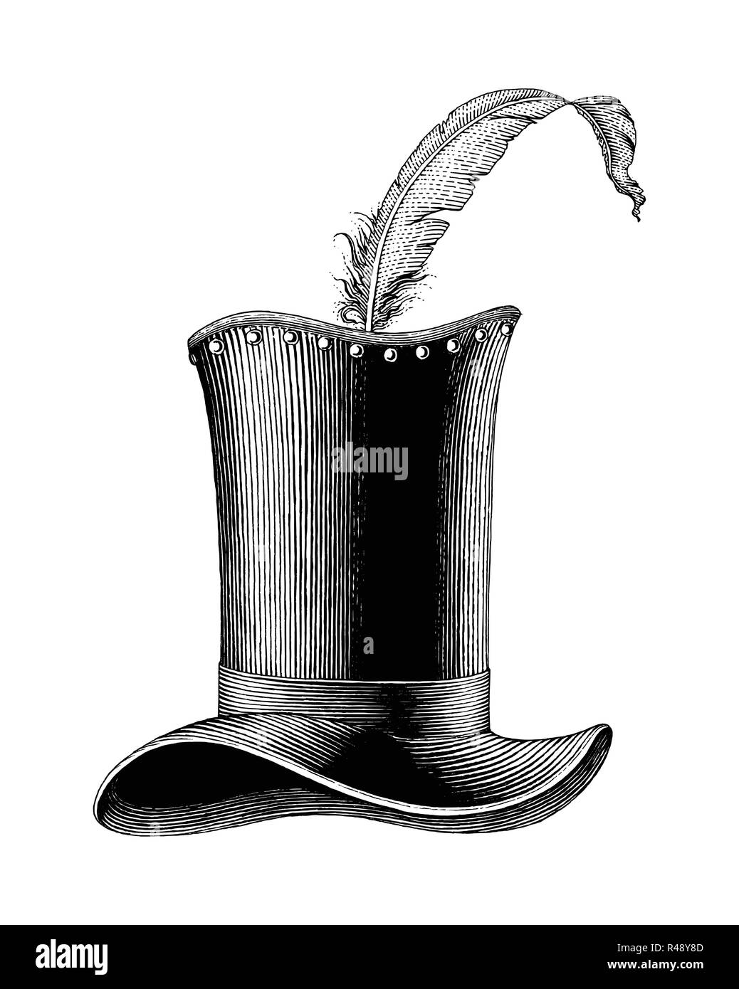 Vintage fashion hat hand drawn engraving illustration Stock Vector ...