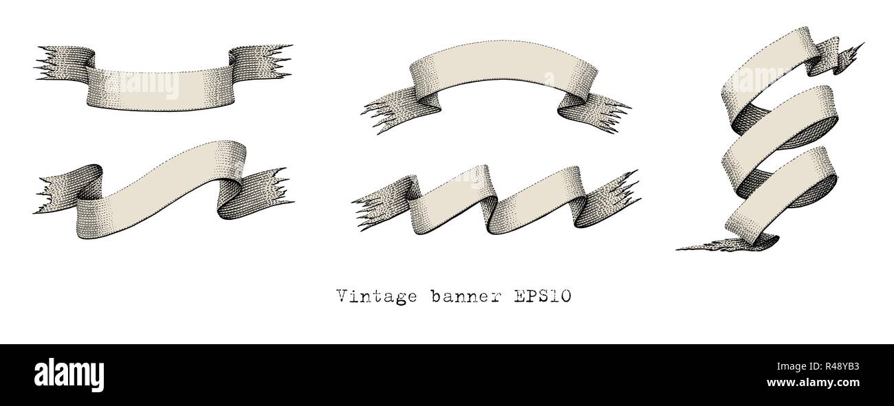 Vintage banners hand drawing engraving illustration Stock Vector Image ...