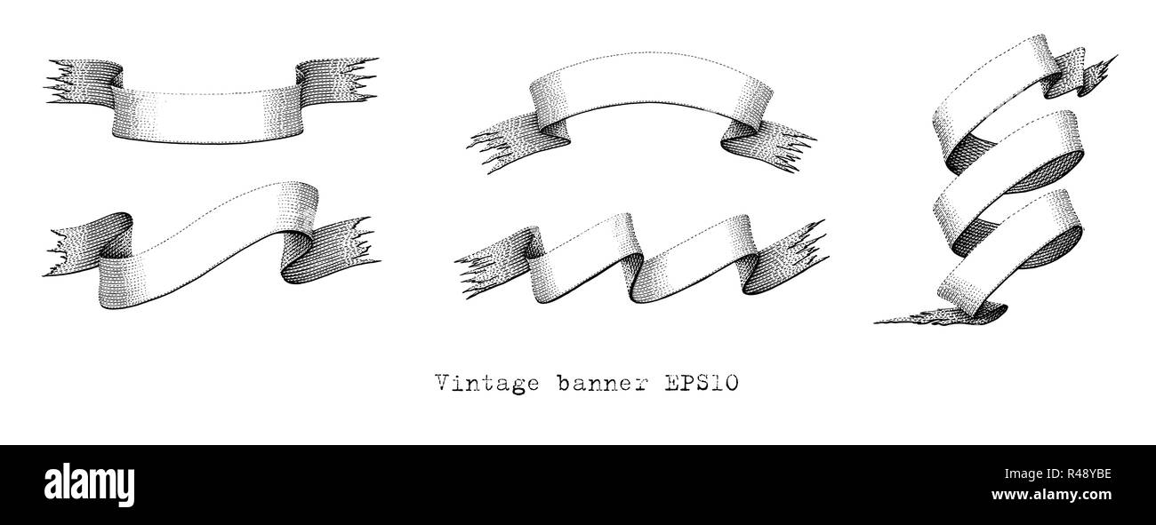 Vintage banners hand drawing engraving illustration Stock Vector Image ...