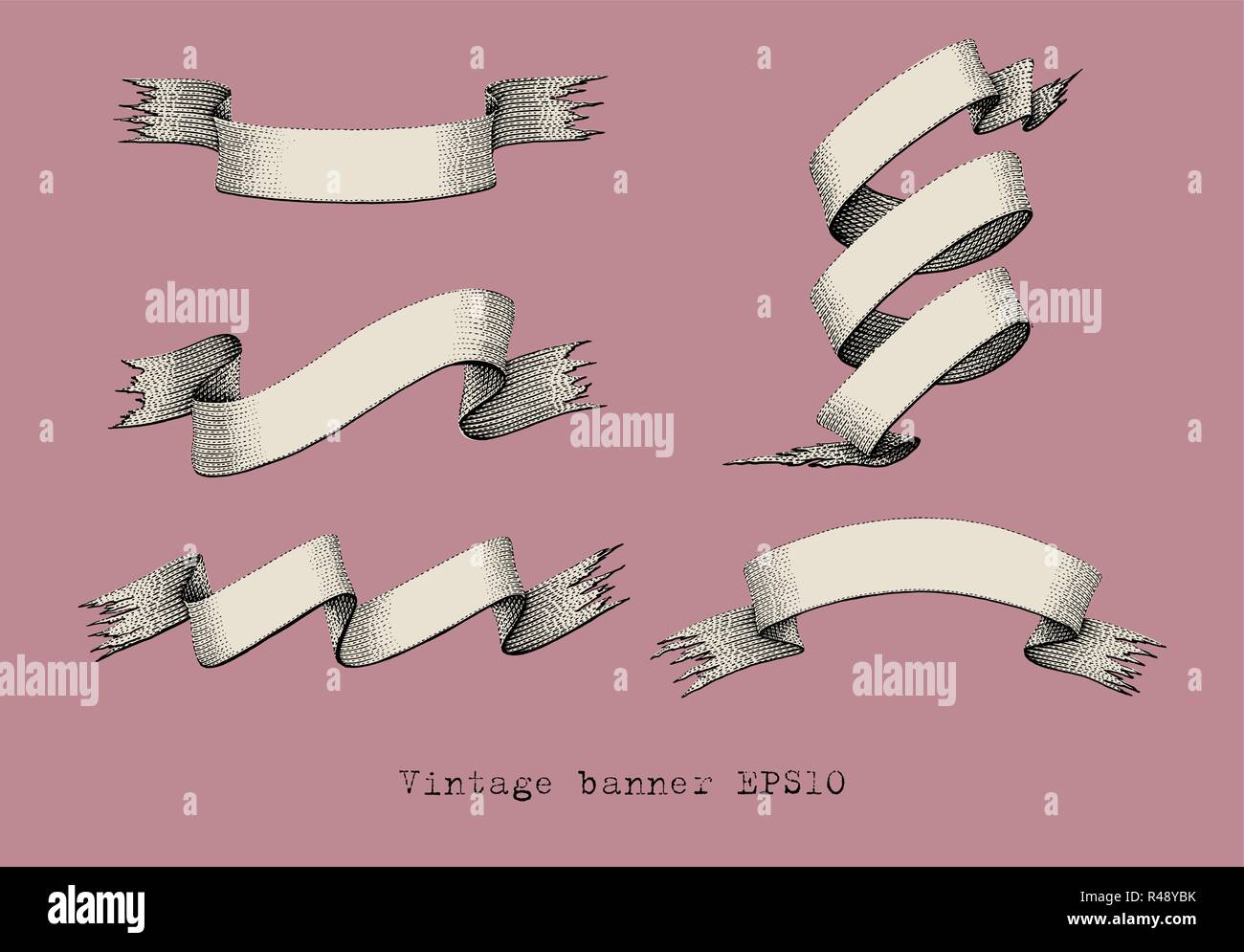 Vintage banners hand drawing engraving illustration Stock Vector Image ...