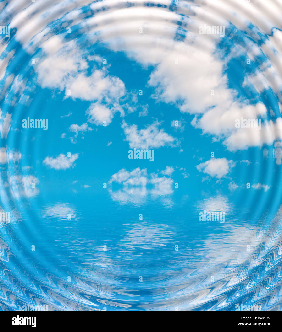 Surface Rippled of water with clouds and sky background Stock Photo - Alamy