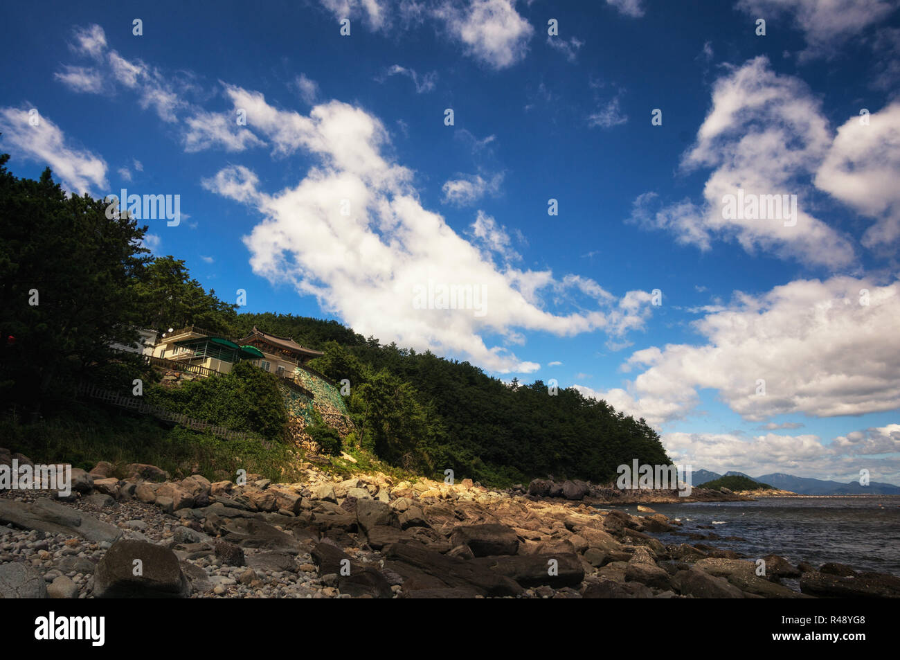 Temple on a cliff Stock Photo - Alamy