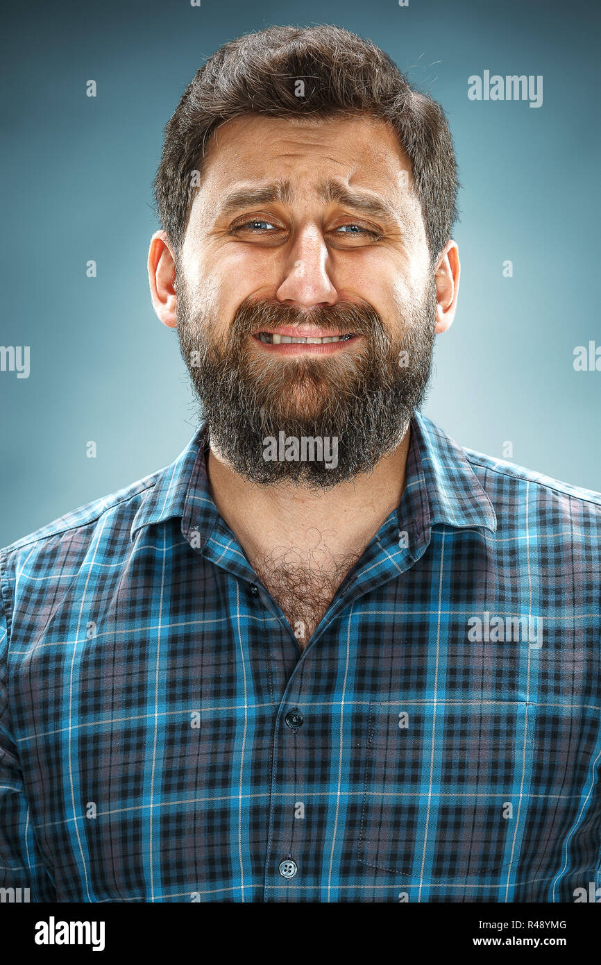 The crying man closeup Stock Photo - Alamy