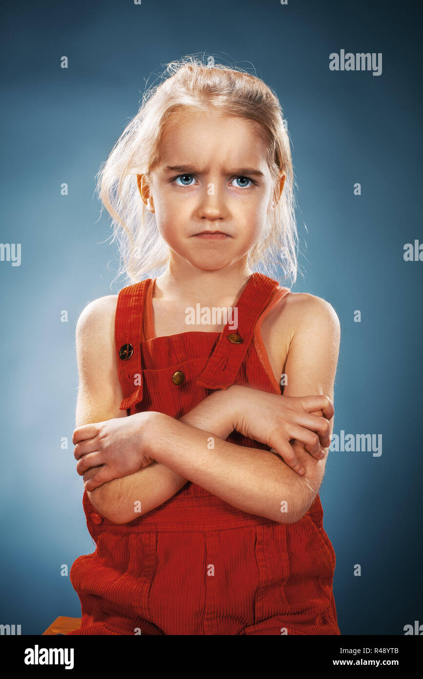 Beautiful portrait of a disaffected little girl Stock Photo - Alamy
