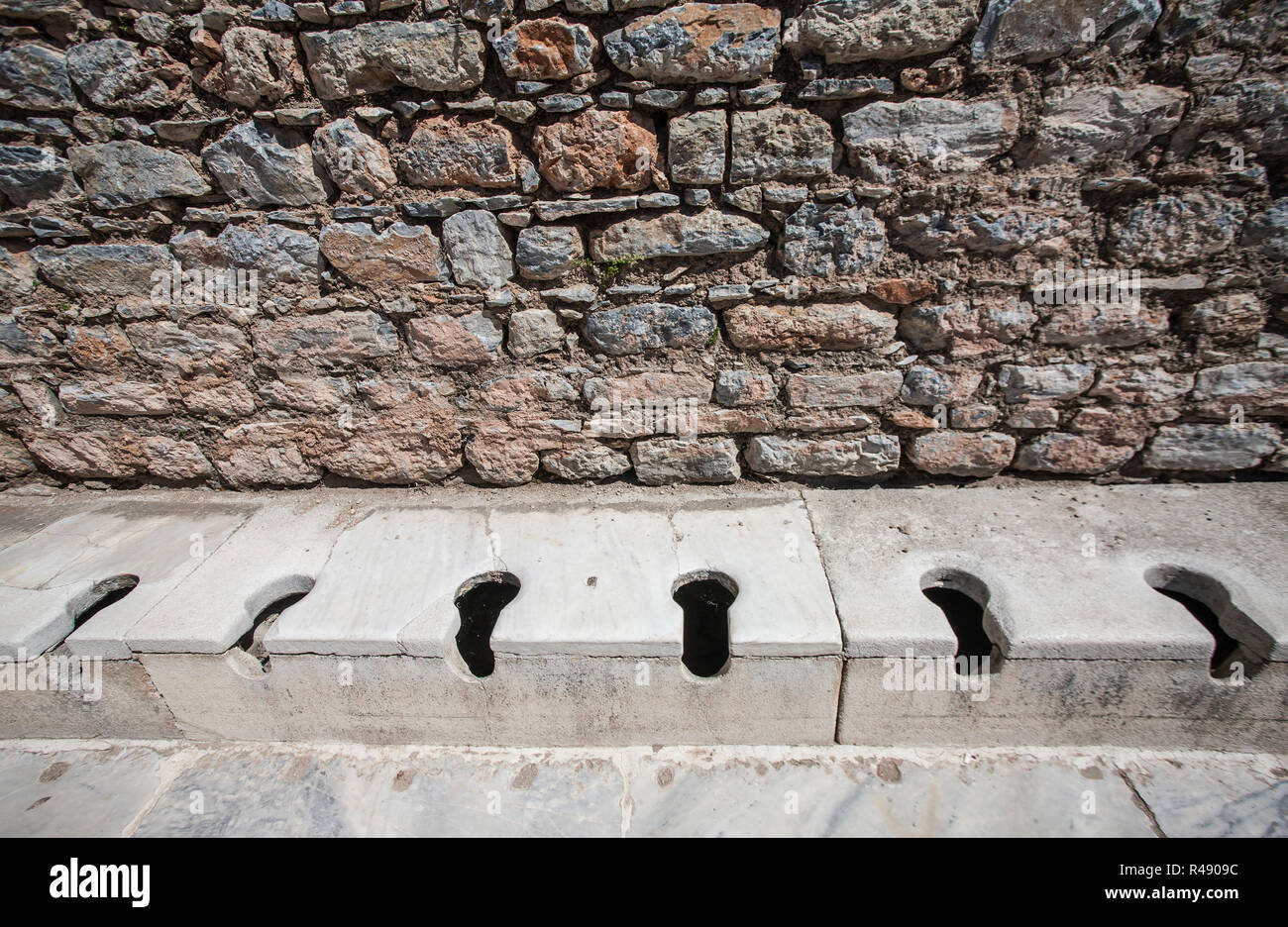 Ancient Communal Toilets in Turkey Stock Photo - Alamy