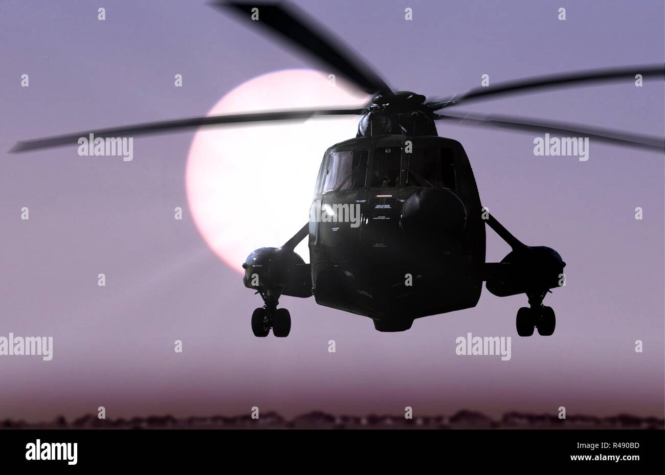 Helicopter flying with sunlight background Stock Photo - Alamy