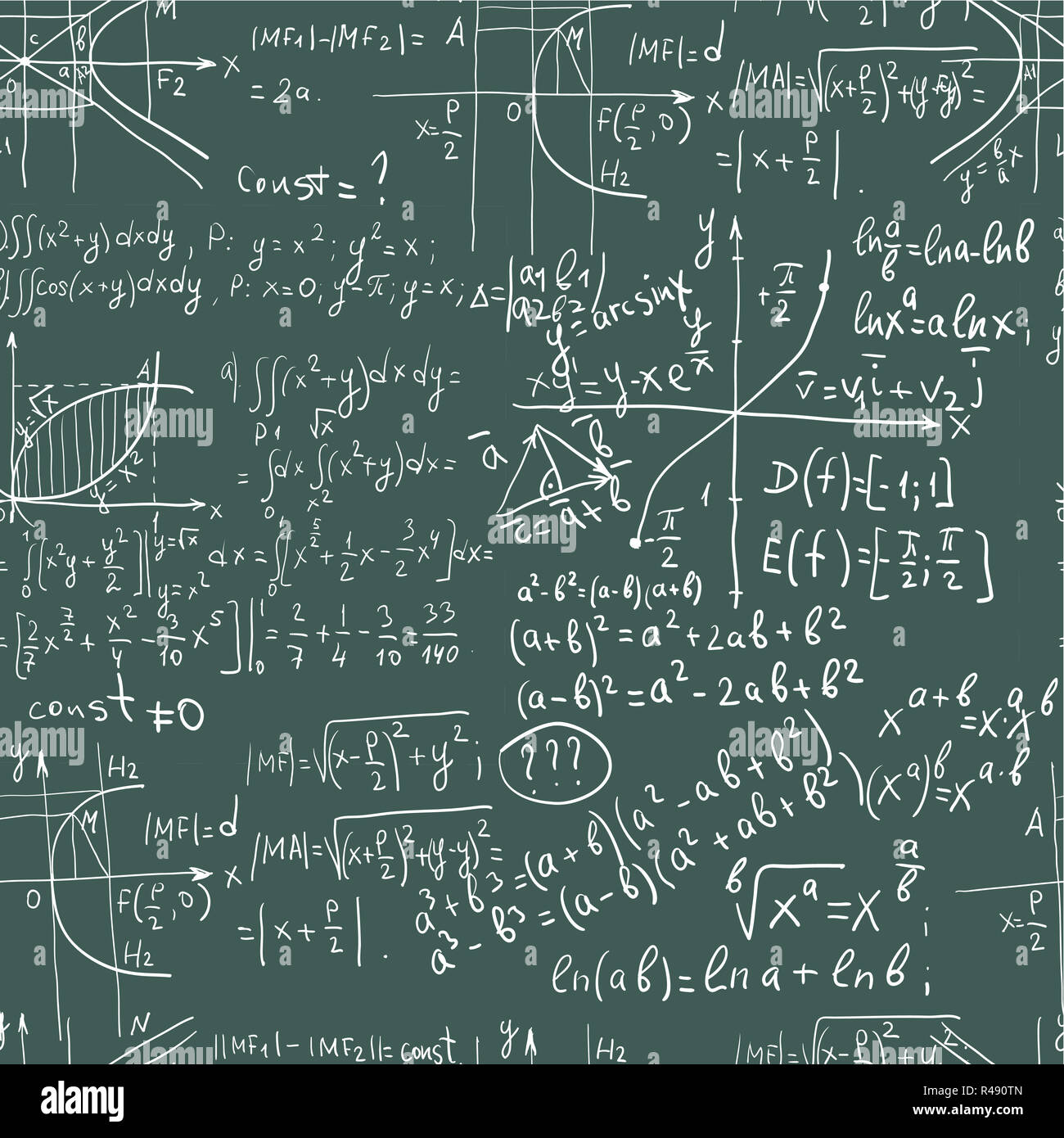 Hand writing maths formula on seamless greenboard Stock Photo - Alamy