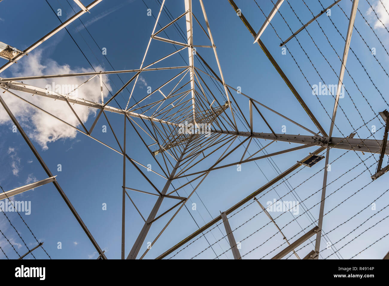Through an Electricity Pylon Stock Photo - Alamy