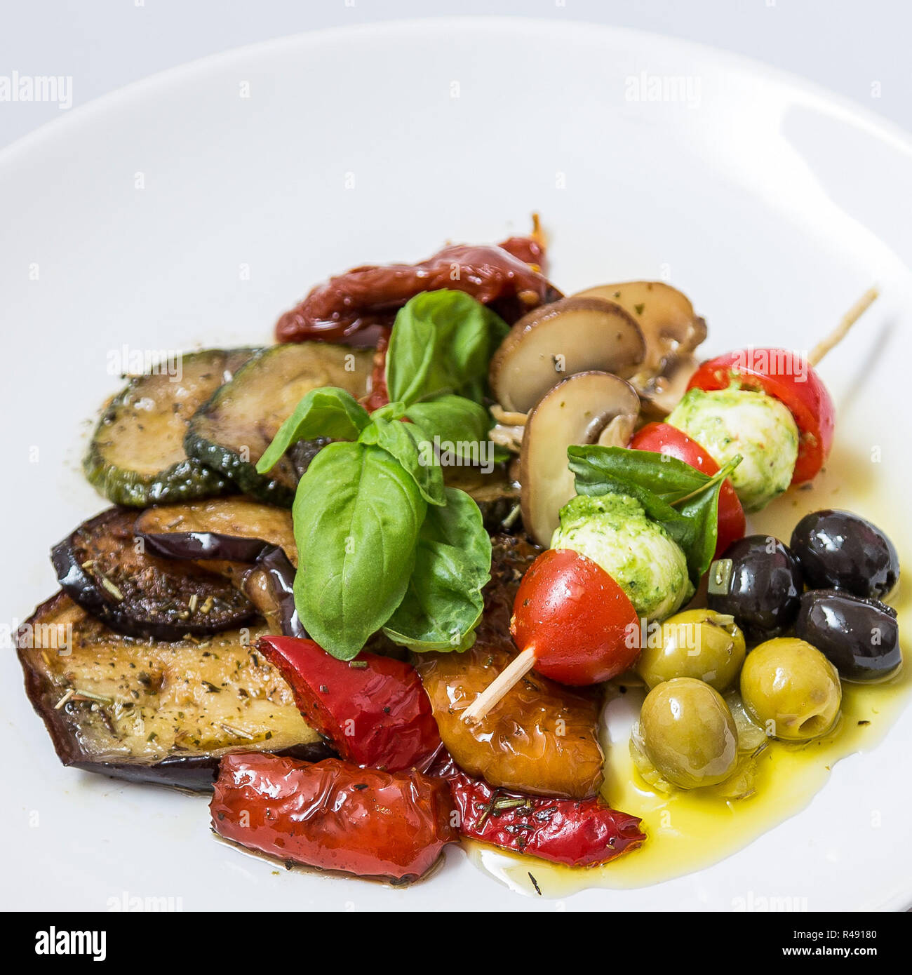 mediterranean appetizer plate with vegetables Stock Photo - Alamy