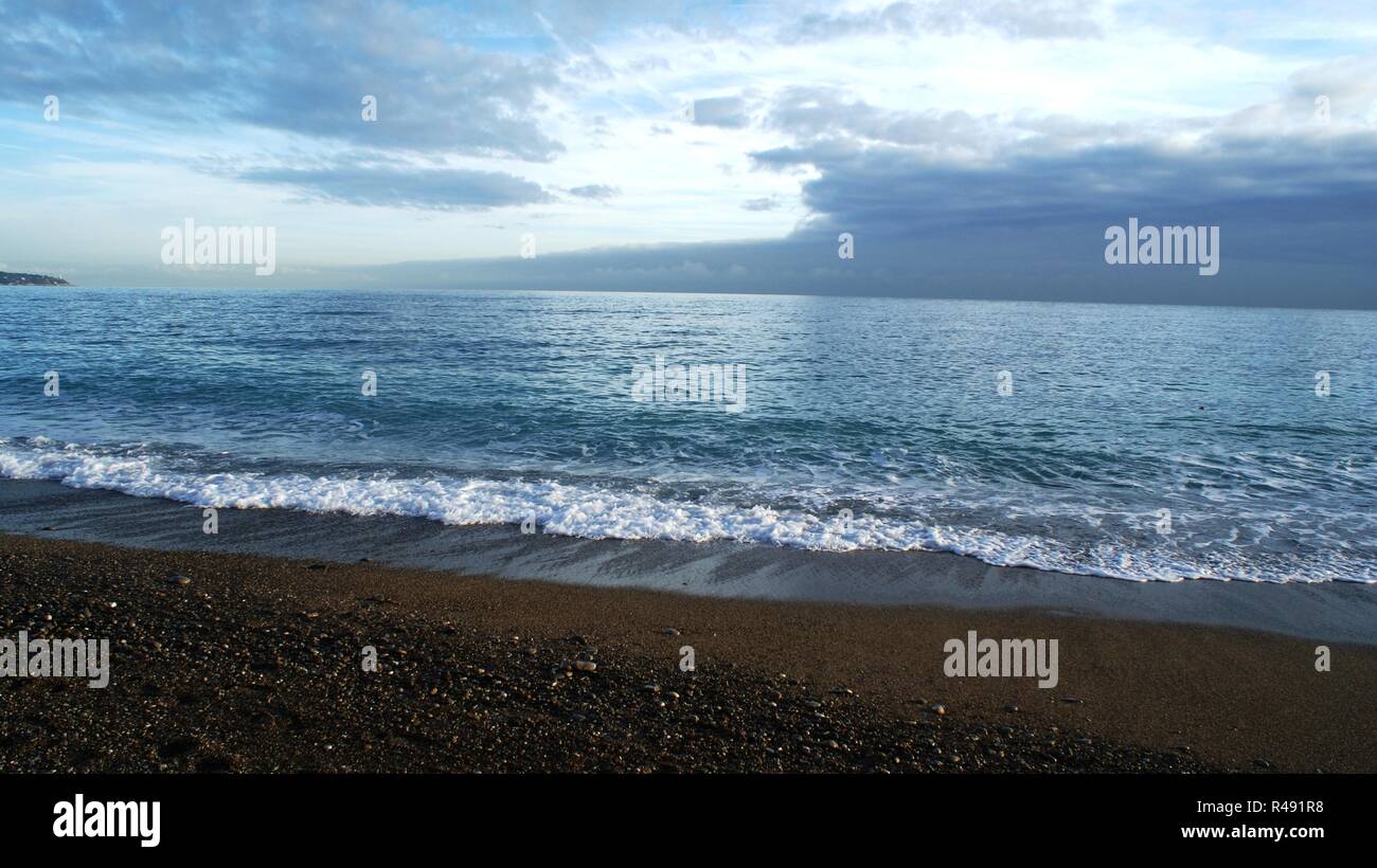 Sea and beach in Nice Stock Photo - Alamy