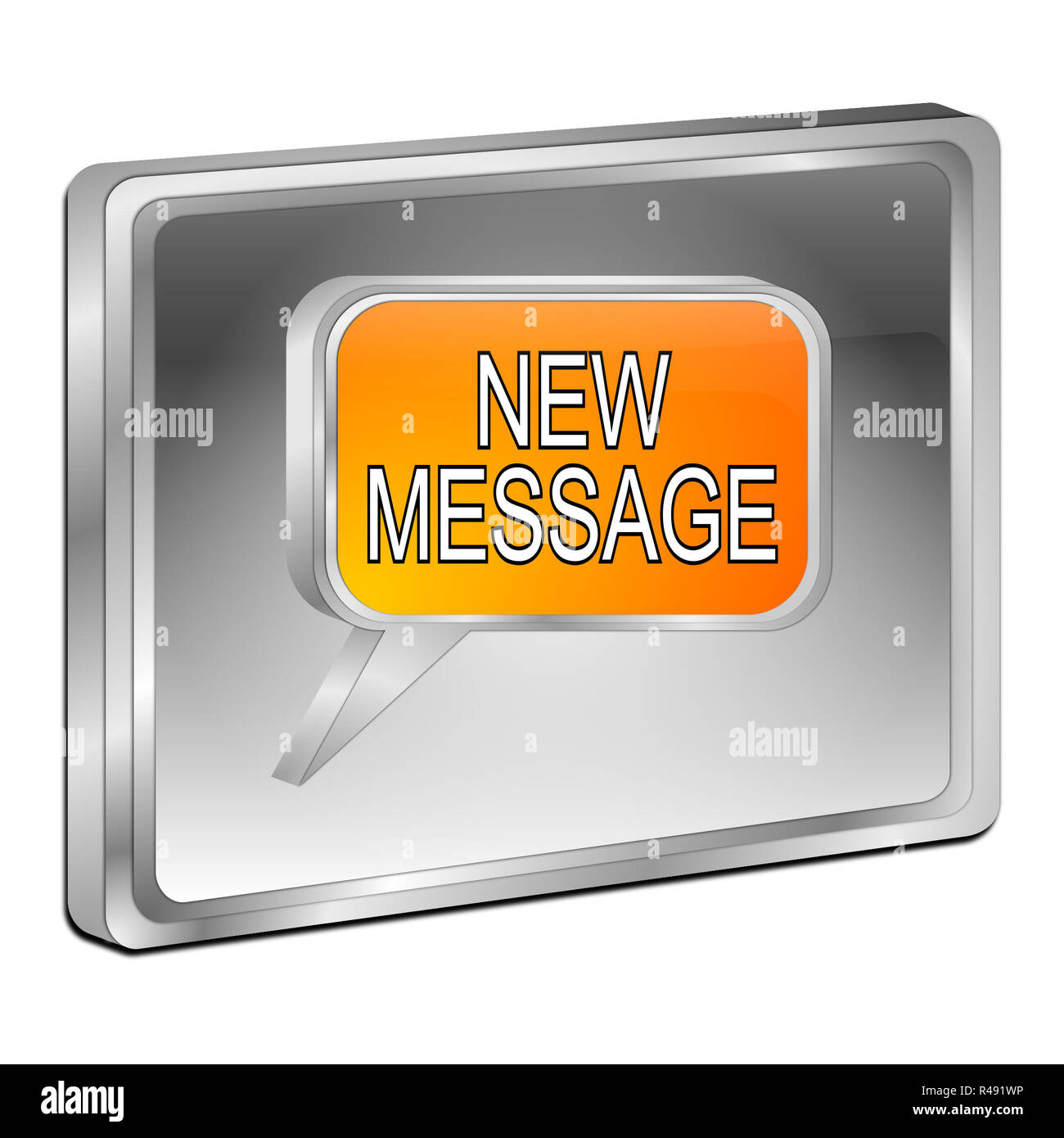 new Message Button - 3D illustration Stock Photo - Alamy