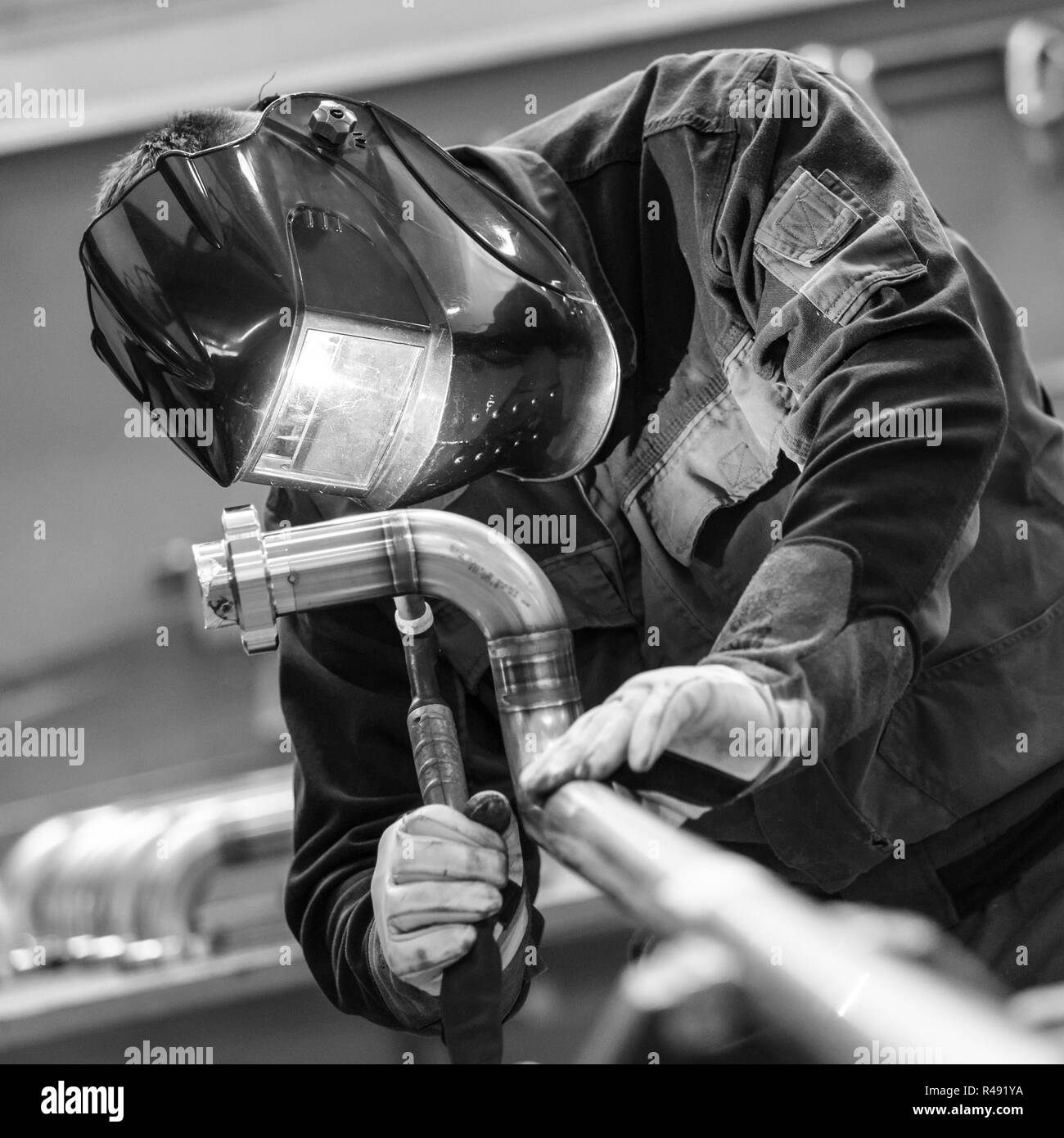 Business man industrial worker Black and White Stock Photos & Images ...