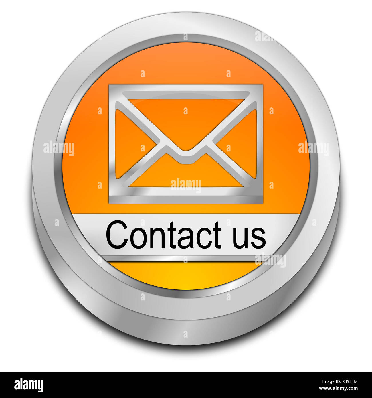 Button contact us â€“ 3D Illustration Stock Photo - Alamy
