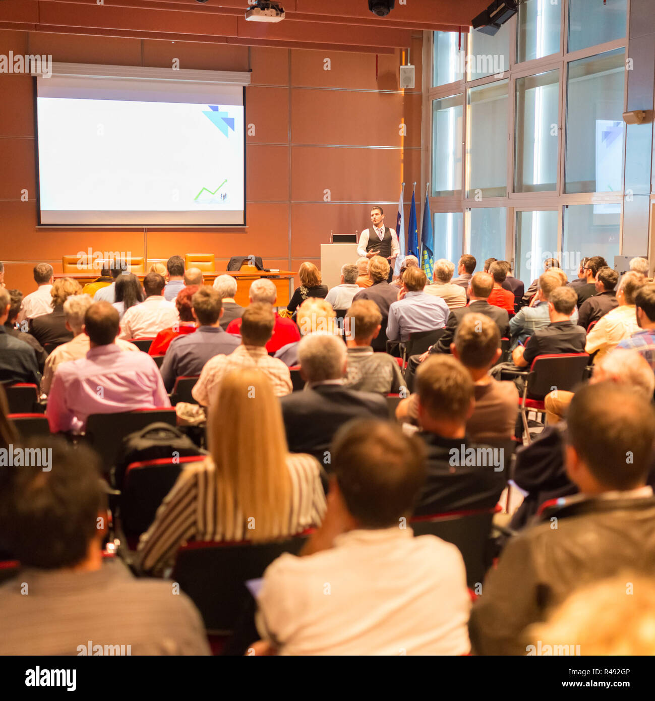 Speaker at Business Conference and Presentation. Audience at the ...
