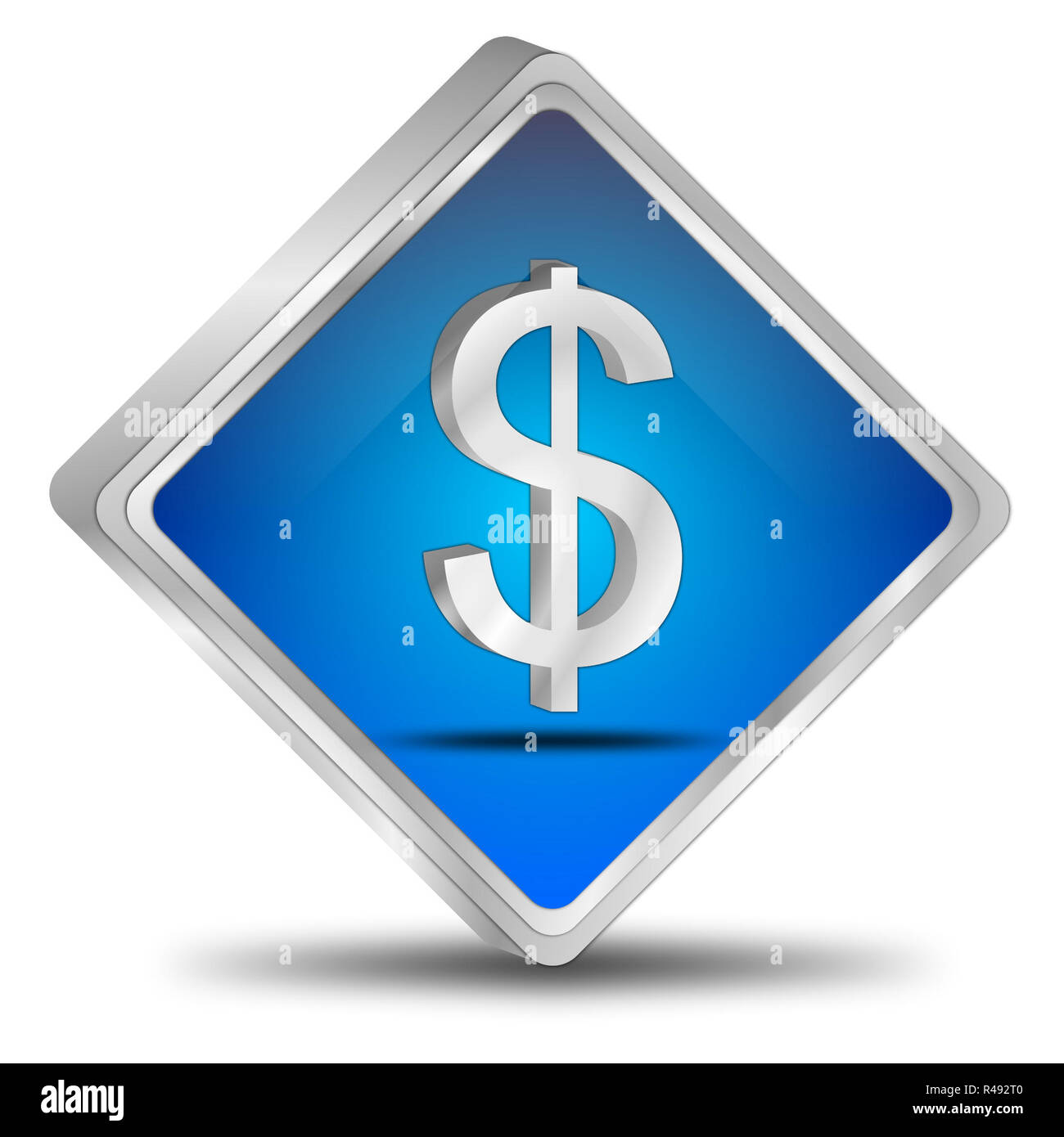 Button with Dollar sign - 3D illustration Stock Photo - Alamy