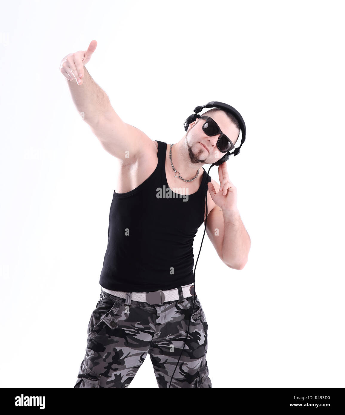 Urban Fashion Model. Hipster Hip Hop DJ Street dance style Stock Photo ...