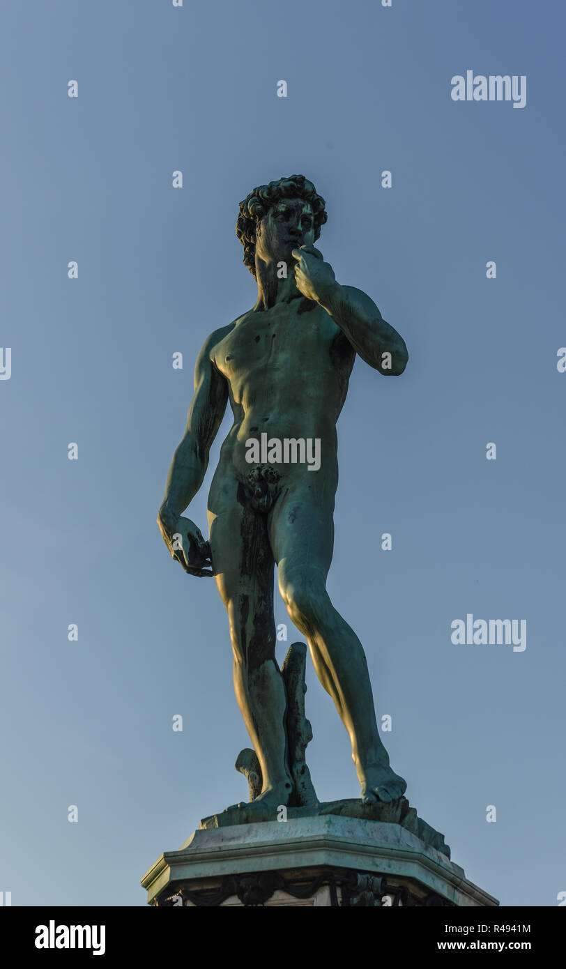 Florence, Italy - Oct 19, 2018. David Statue at Piazzale Michelangelo ...