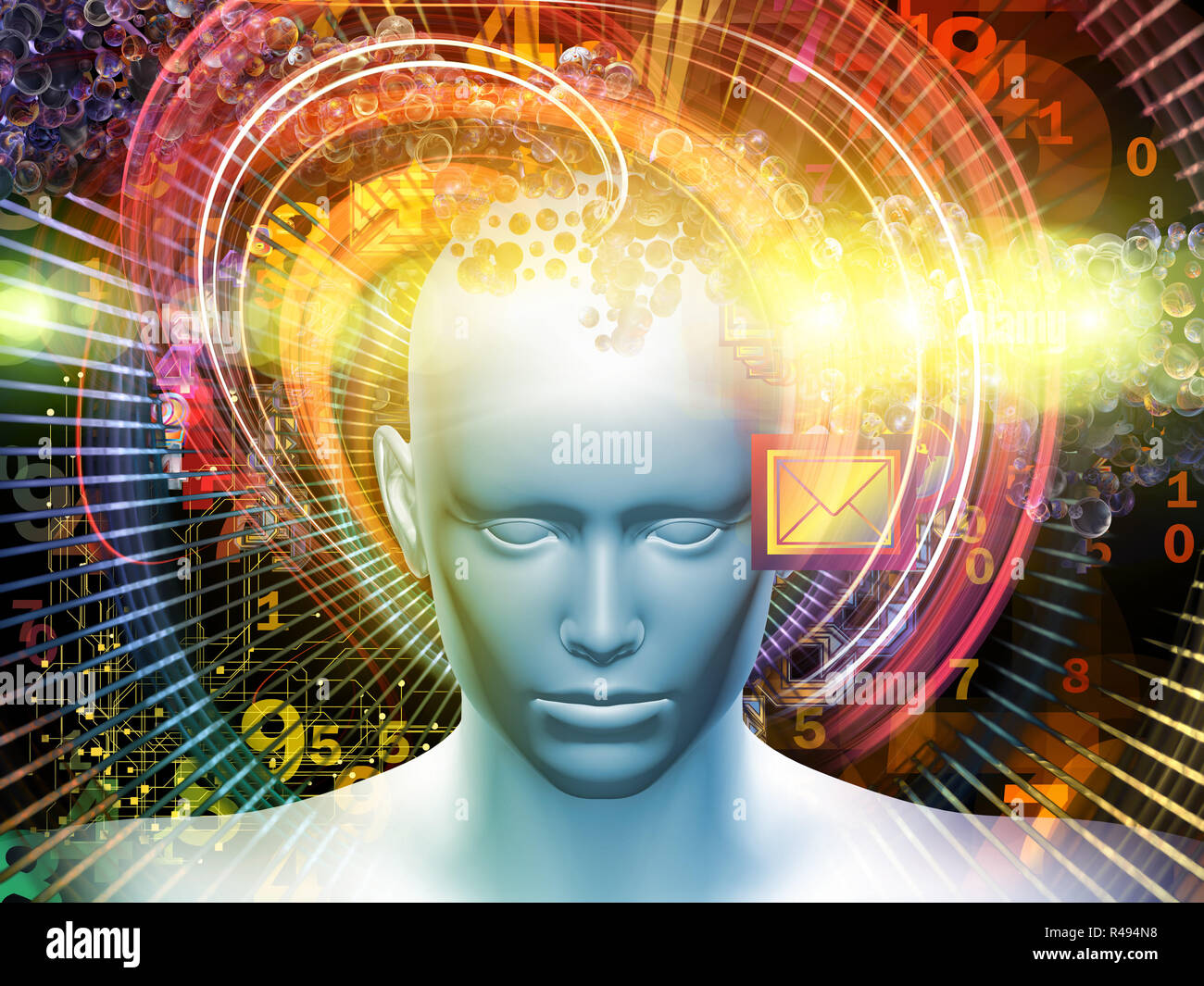 Realms of Digital Thoughts Stock Photo - Alamy