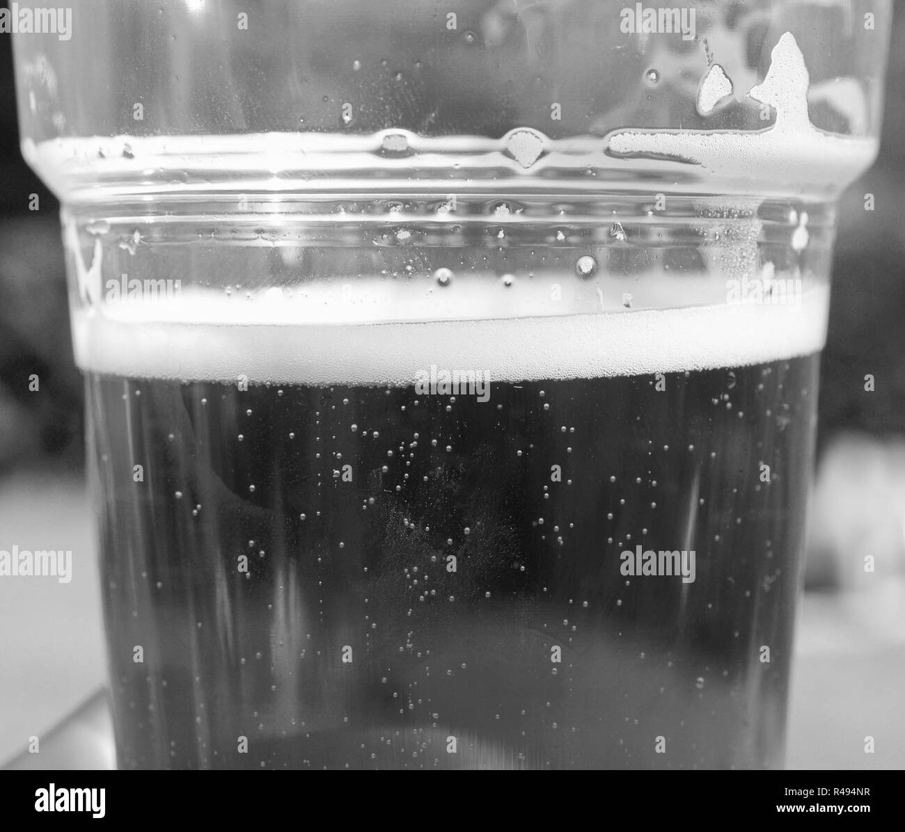 Black and white Pint of beer Stock Photo - Alamy