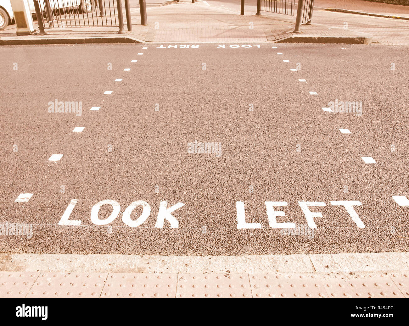 Look left warning pedestrian zebra hi-res stock photography and images ...