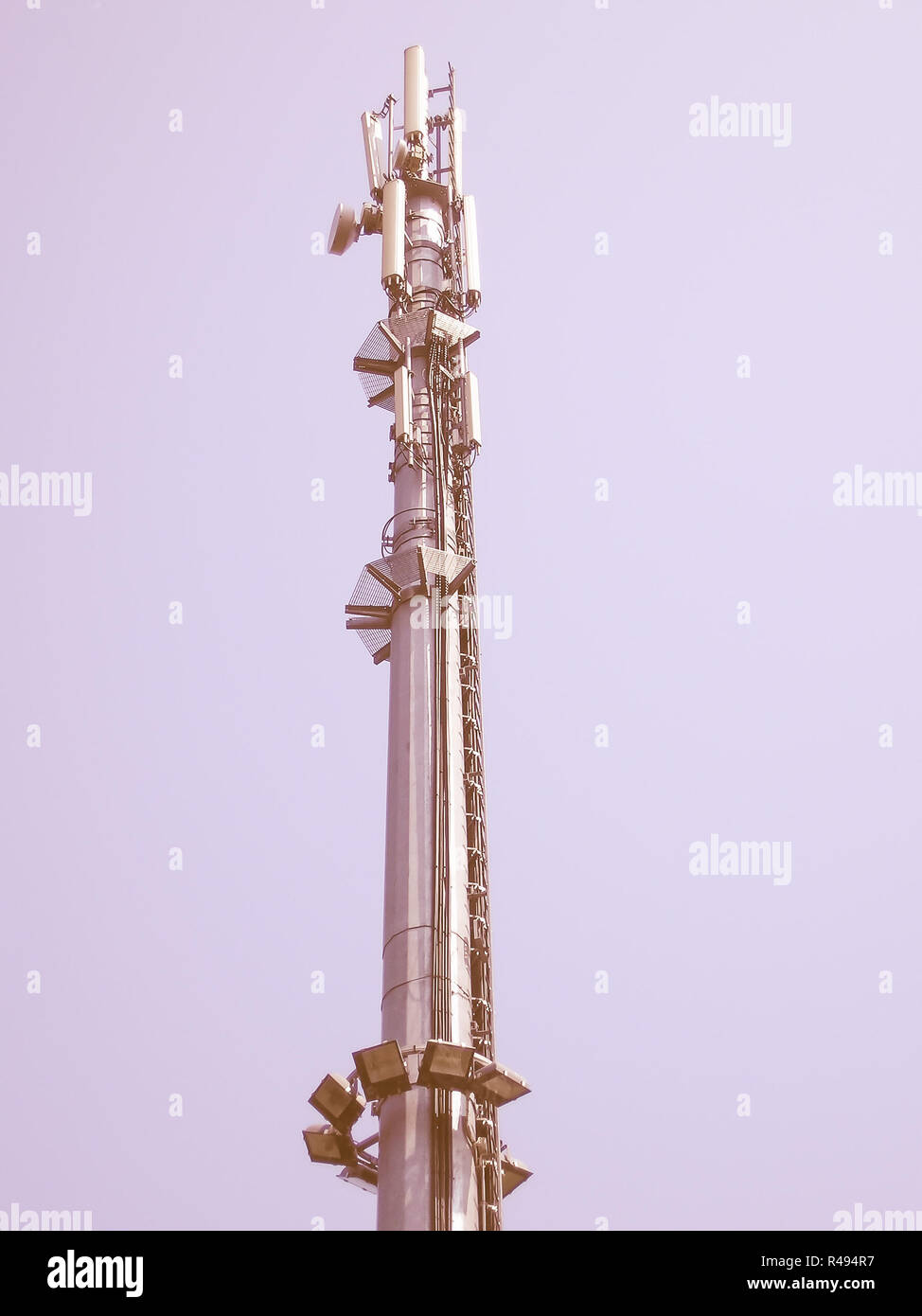 Telecommunication aerial tower vintage Stock Photo - Alamy