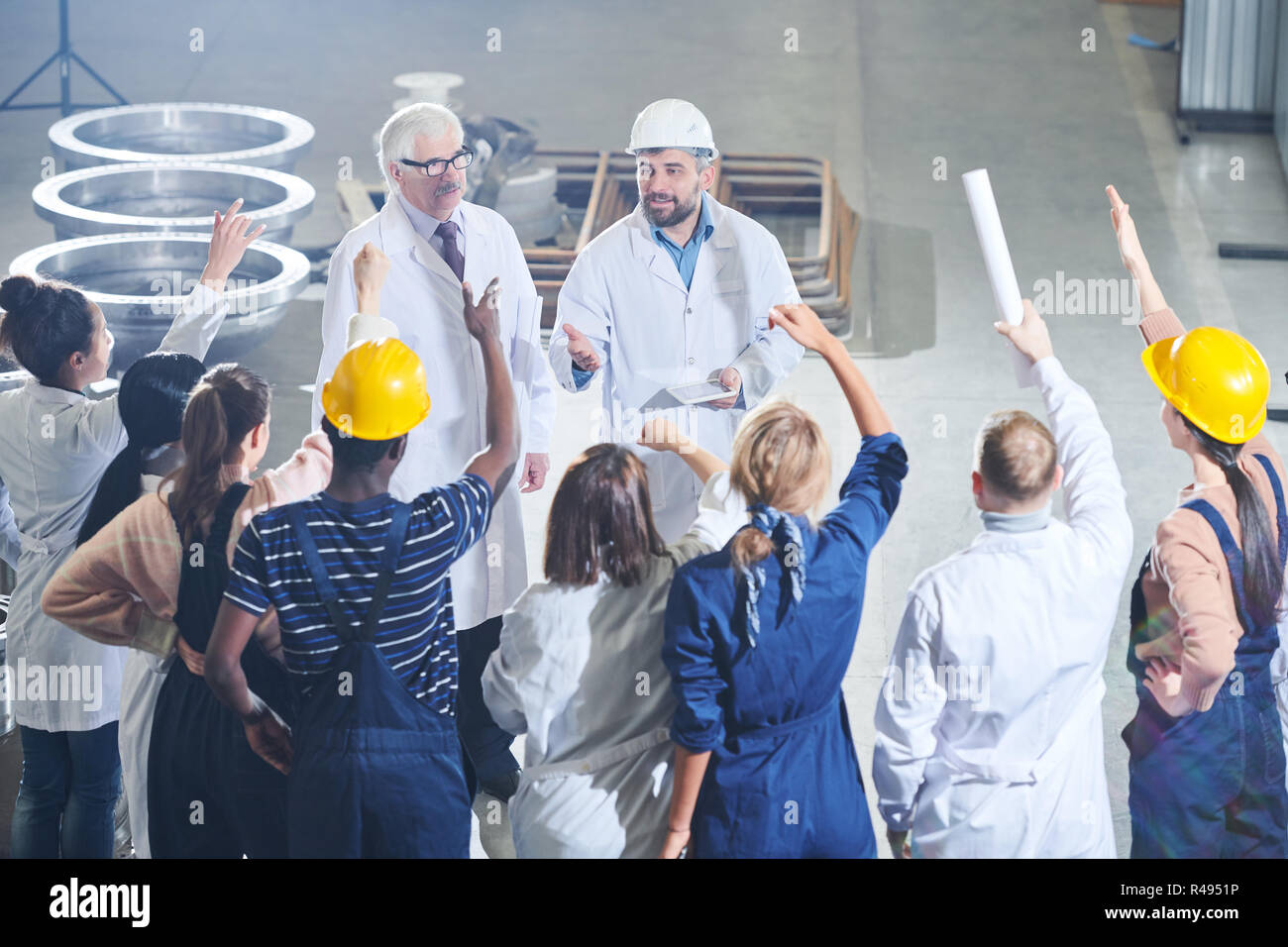 Meeting with Factory Management Stock Photo - Alamy
