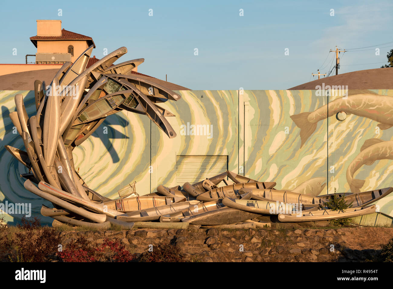 Public art canoe installation sculpture hi-res stock photography and ...