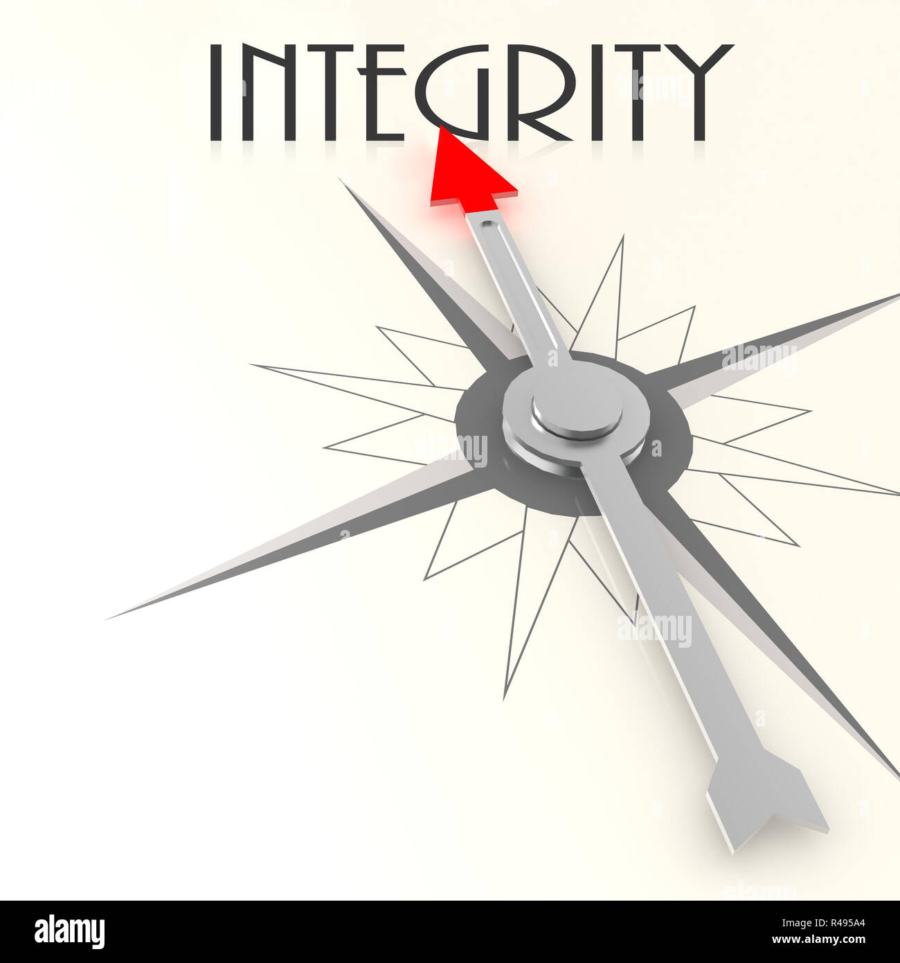 Compass with integrity word Stock Photo - Alamy