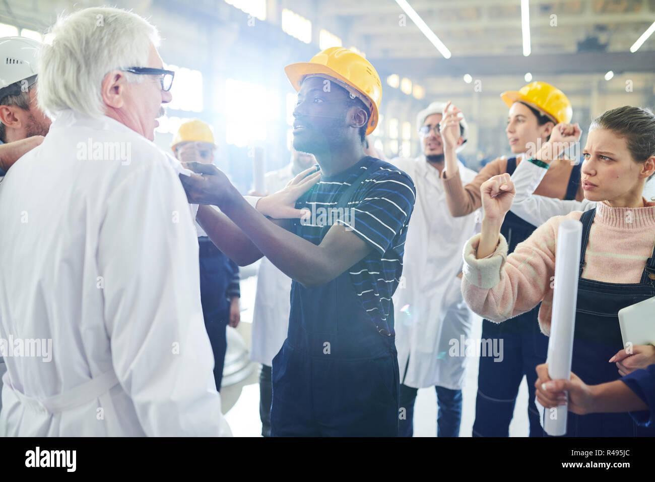 Angry African Worker on Strike Stock Photo - Alamy