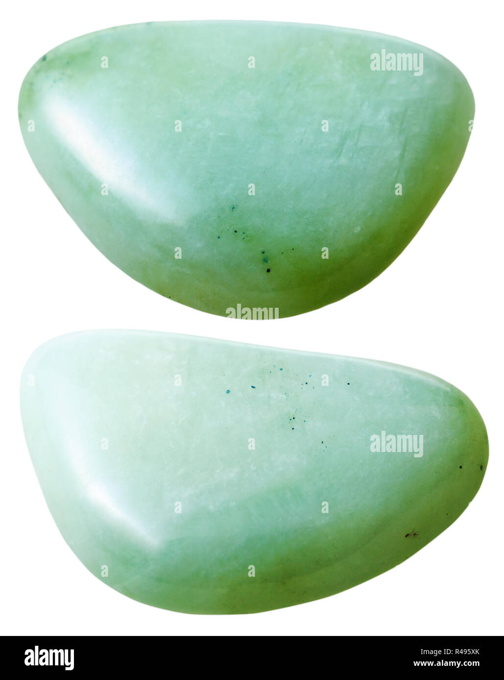 two opal gemstones isolated Stock Photo - Alamy