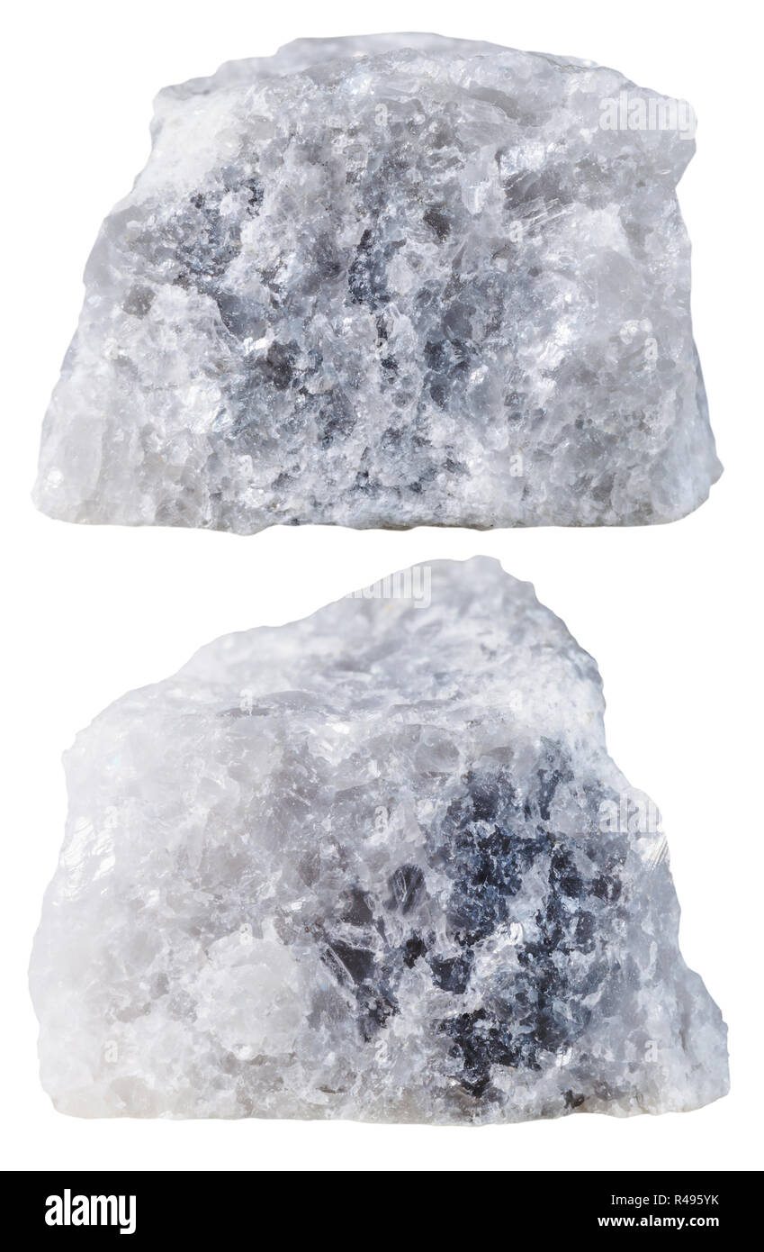 two pieces of Marble mineral stone isolated Stock Photo - Alamy