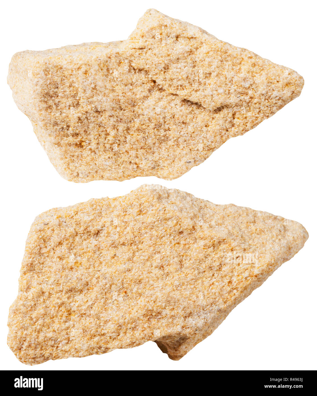 two pieces of sandstone (arenite) mineral stone Stock Photo - Alamy