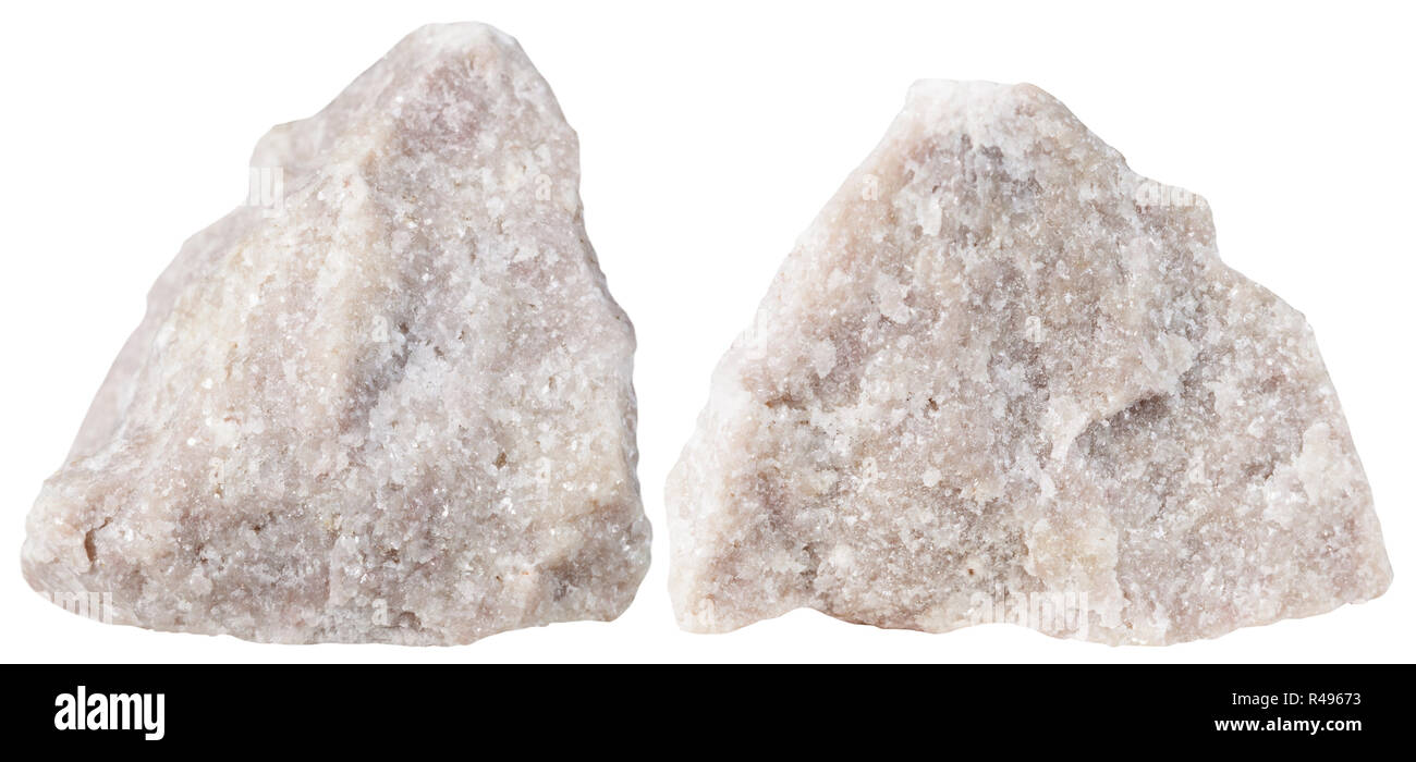 two pieces of Dolomite mineral stone isolated Stock Photo - Alamy