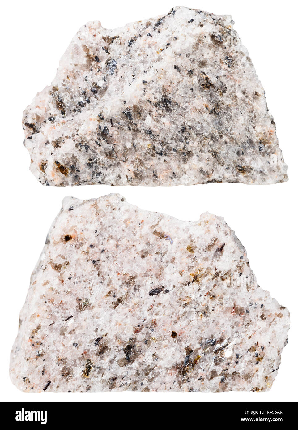 two pieces of Schist mineral stone isolated Stock Photo - Alamy
