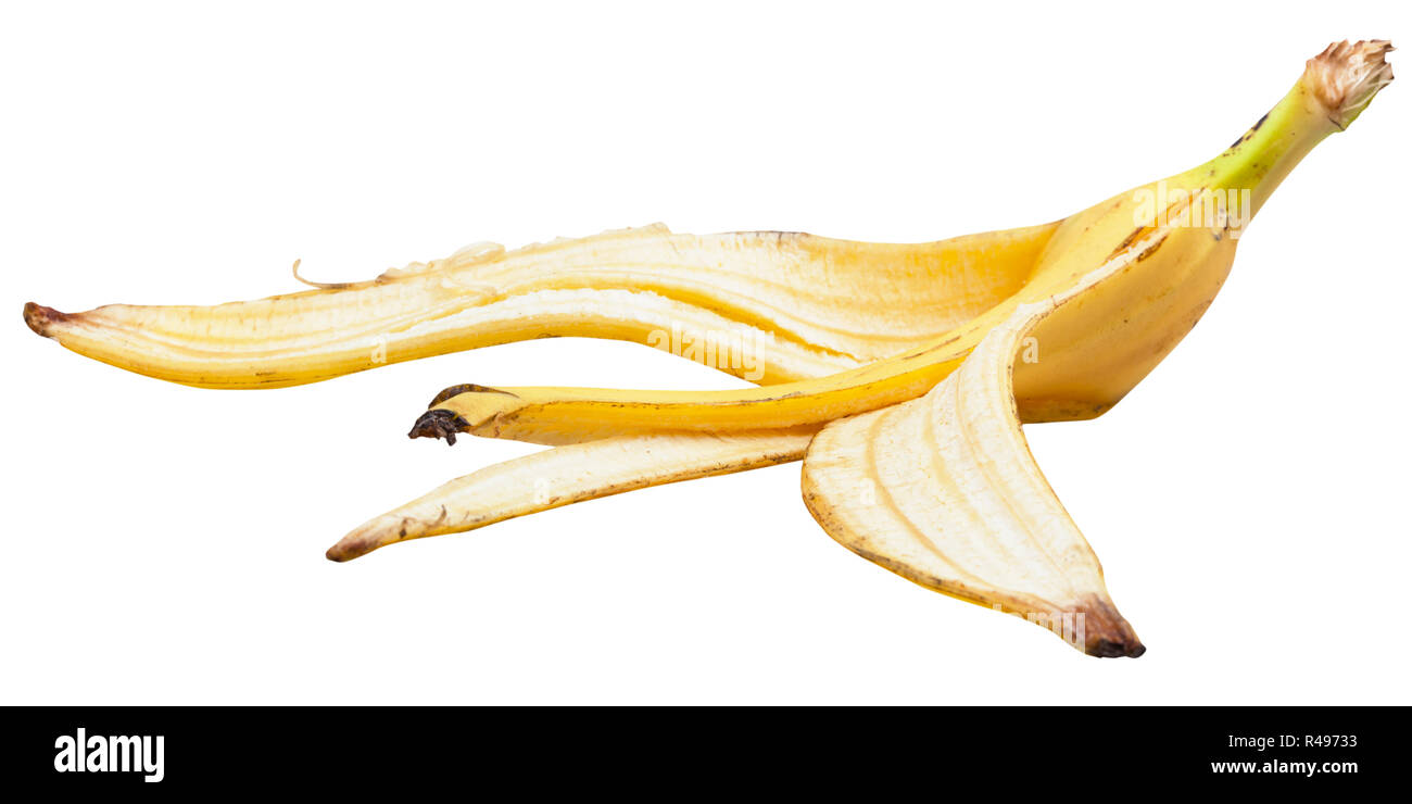side view of ripe banana skin isolated Stock Photo - Alamy