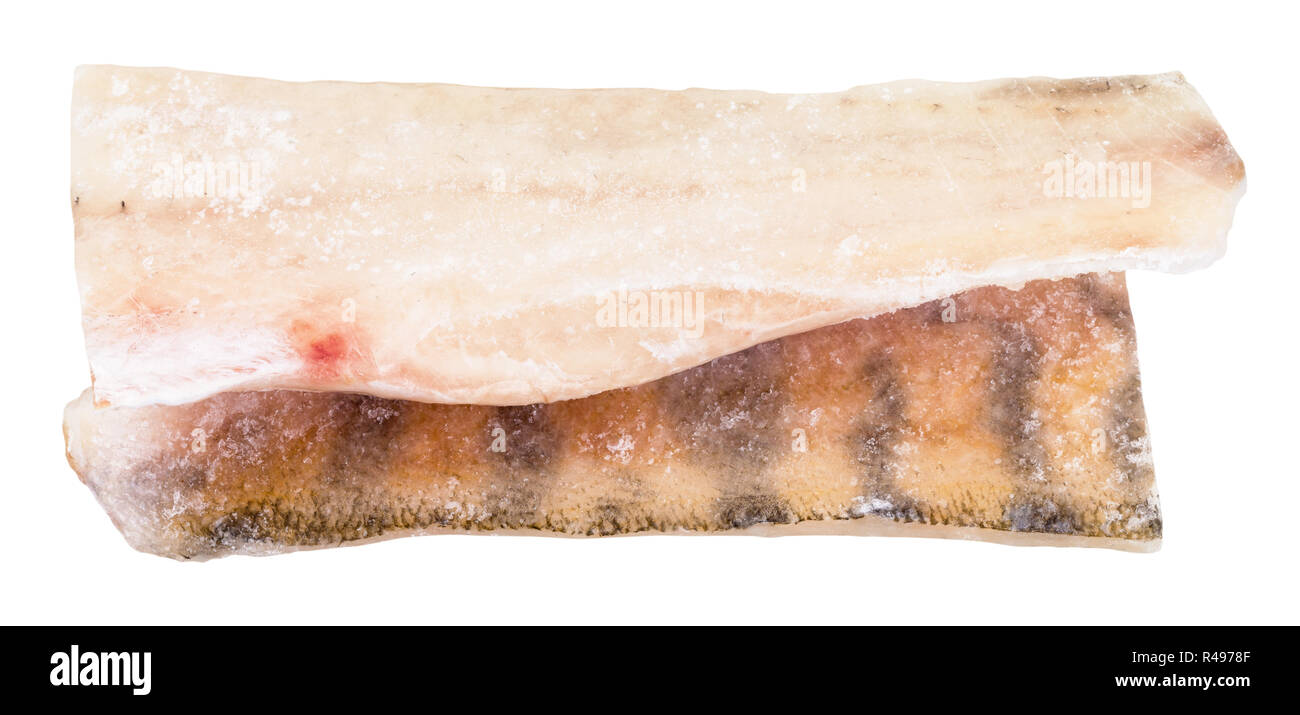two portion of frozen zander fish fillet isolated Stock Photo - Alamy