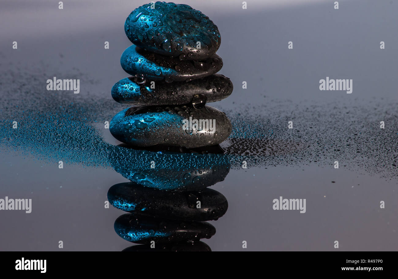 water drops with stones and bamboo Stock Photo - Alamy
