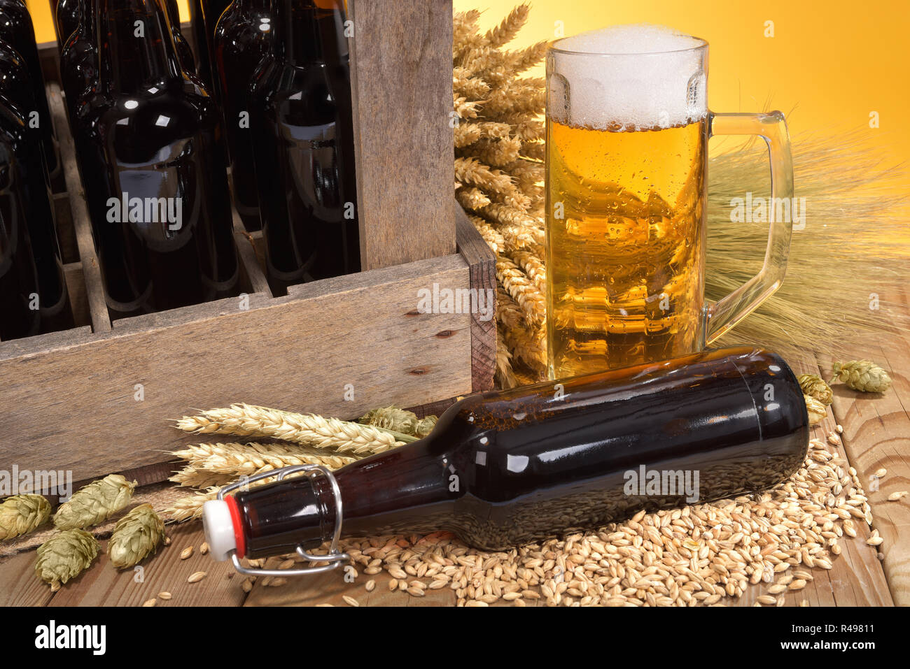beer box with beer glass Stock Photo - Alamy