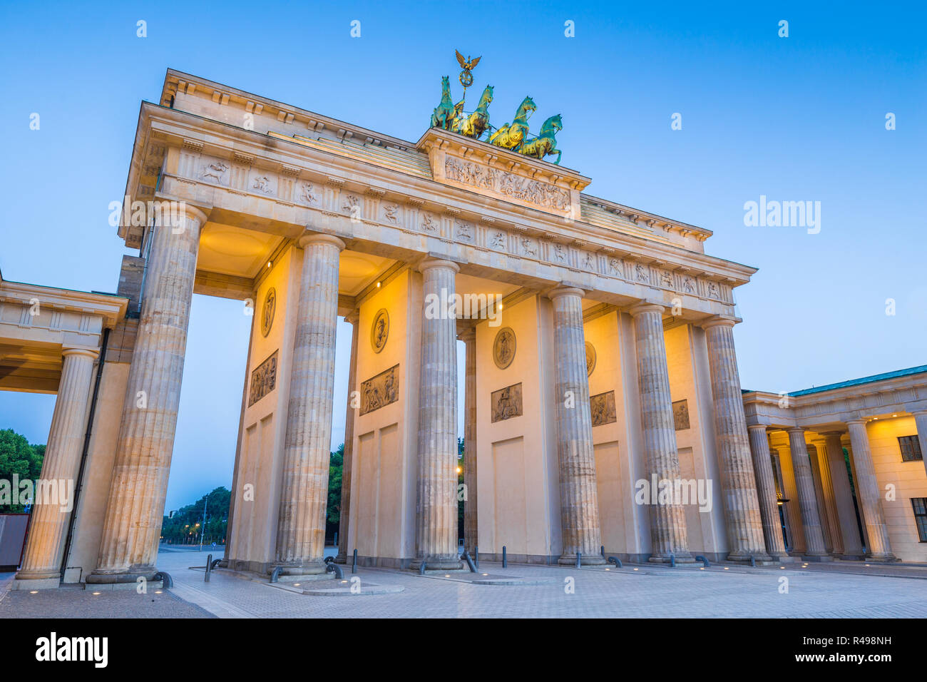 Panoramic view of famous Brandenburger Tor (Brandenburg Gate), one of ...