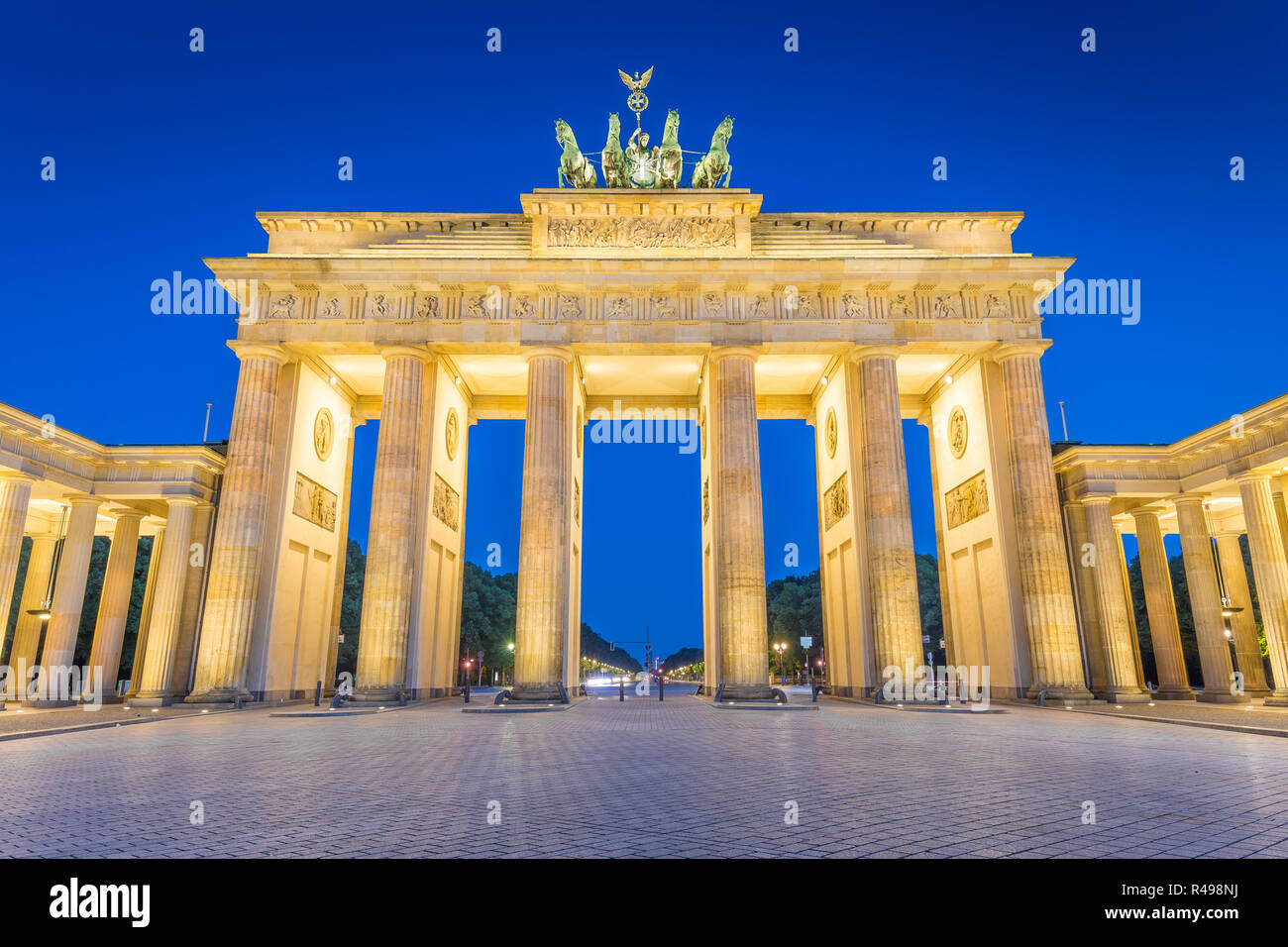 Panoramic view of famous Brandenburger Tor (Brandenburg Gate), one of ...