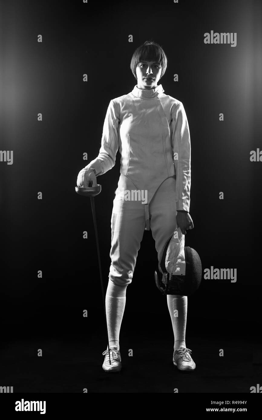 Fencing sport Black and White Stock Photos & Images - Alamy