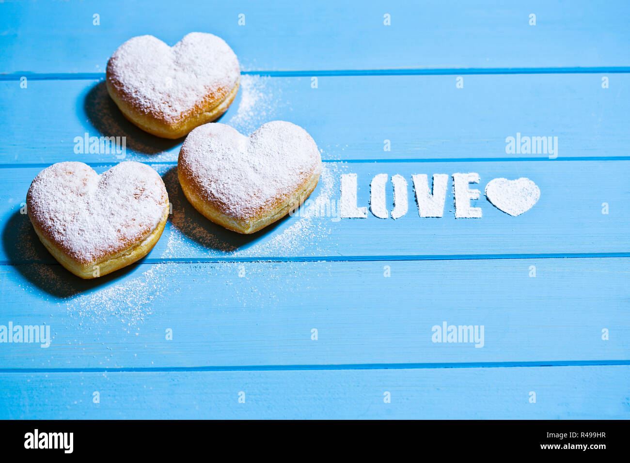 heart-shaped donut and love lettering Stock Photo - Alamy