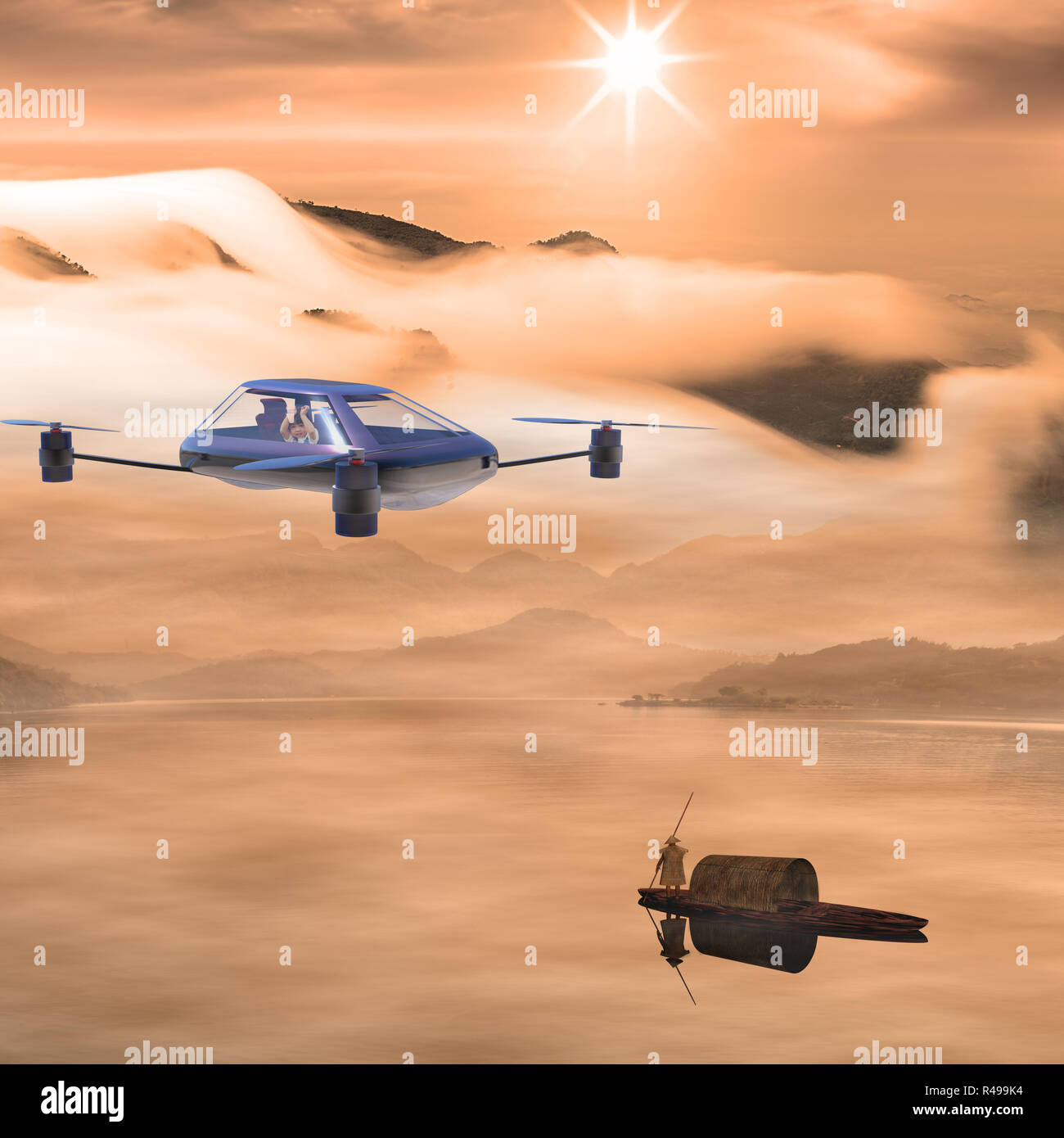 most advanced four-axis manned vehicles powered by elec Stock Photo - Alamy