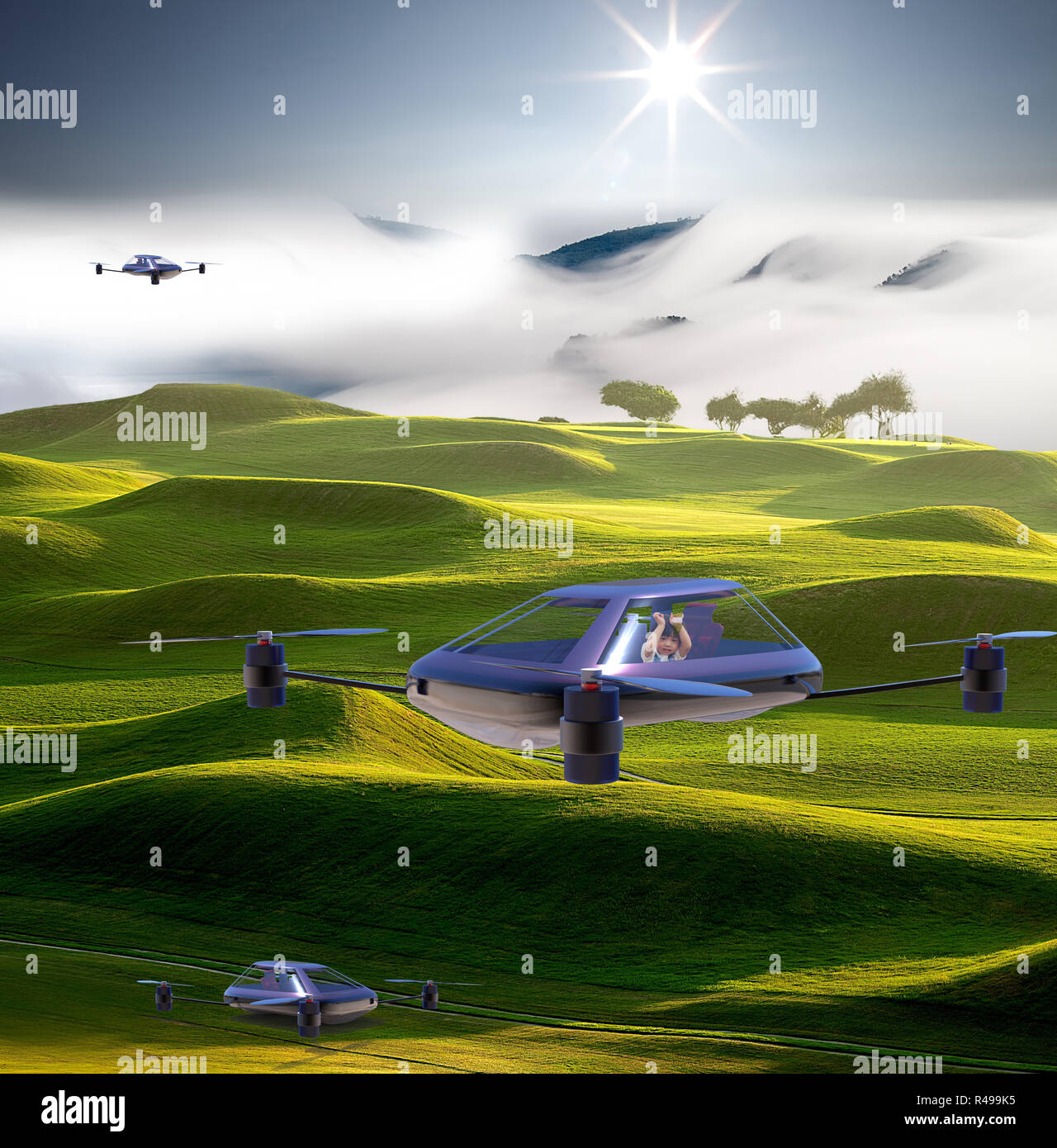 most advanced four-axis manned vehicles powered by elec Stock Photo - Alamy