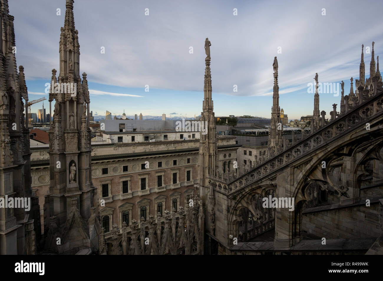Milan Duomo rooftop Stock Photo - Alamy