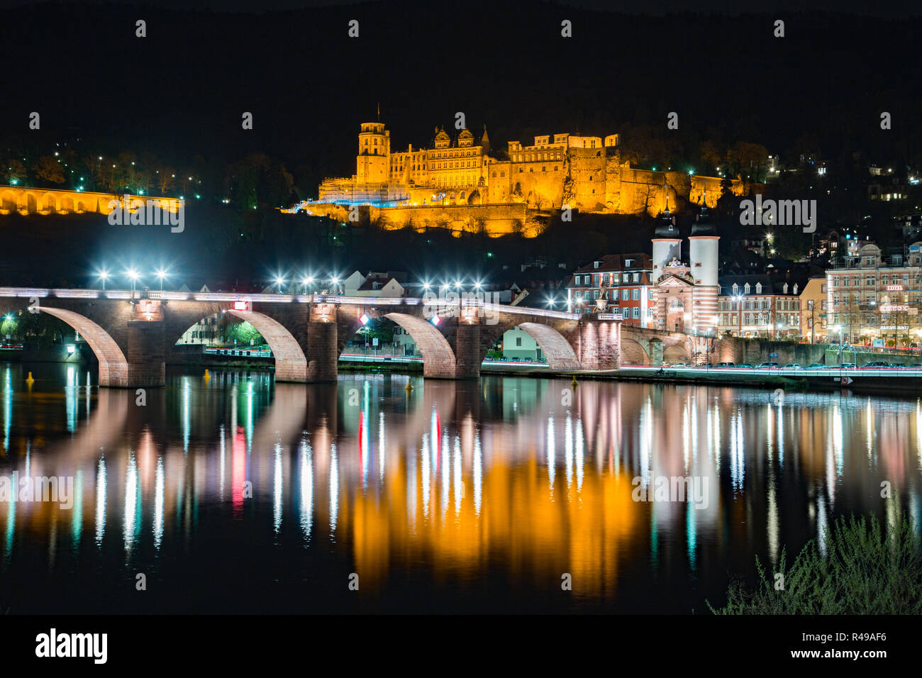 Heidelberger castle in the night hi-res stock photography and images ...