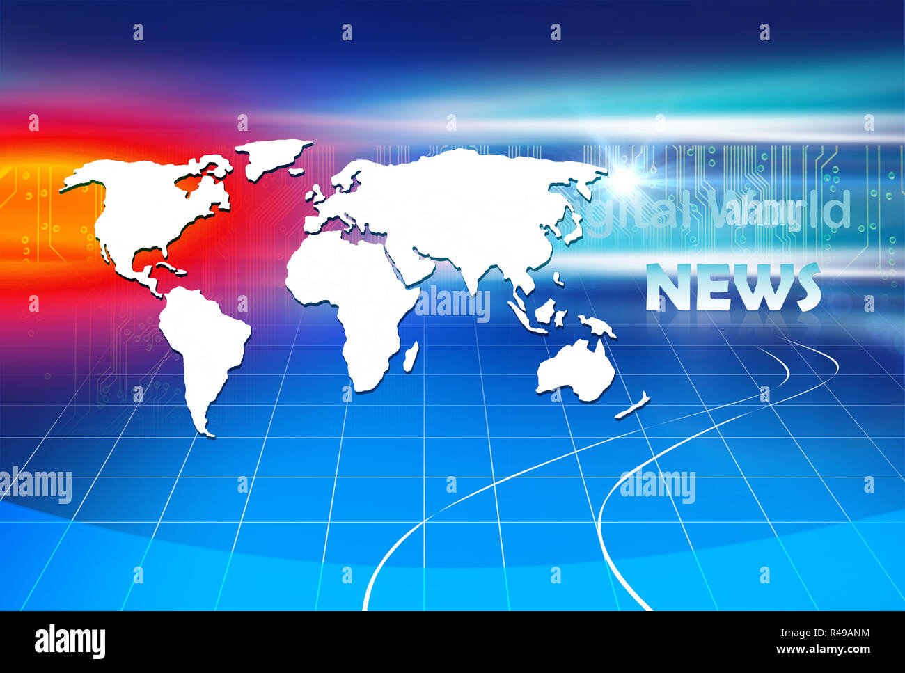 Graphical digital world background Stock Photo - Alamy