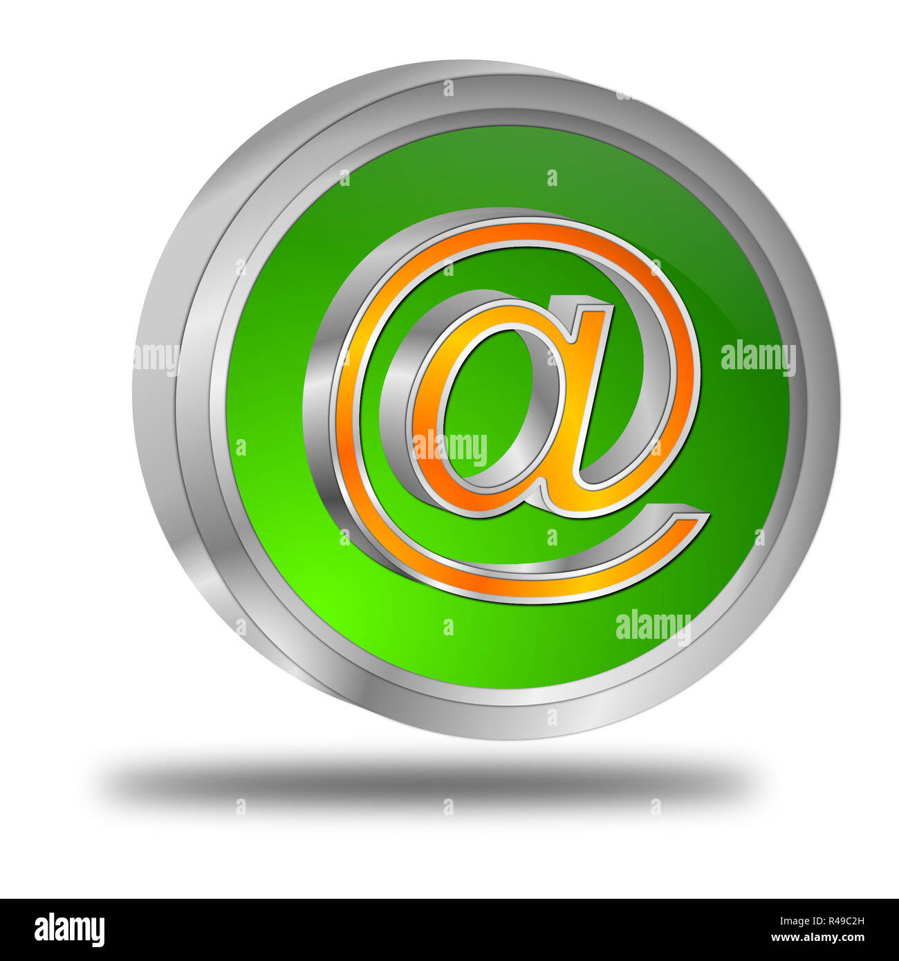 green E-Mail Button 3d illustration Stock Photo - Alamy