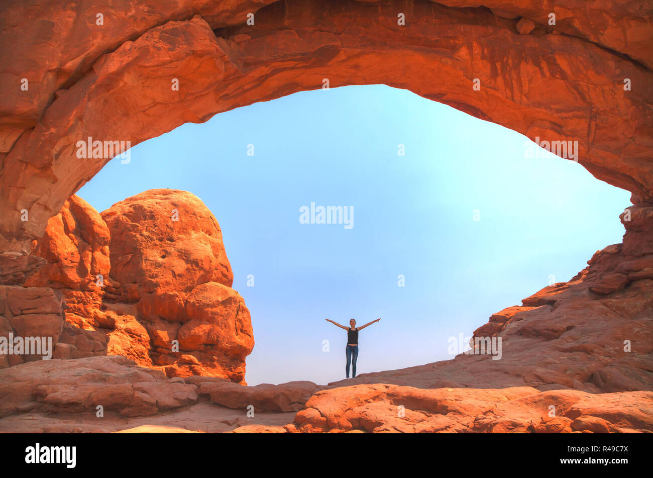 The North Window Arch at the Arches National Park Stock Photo - Alamy