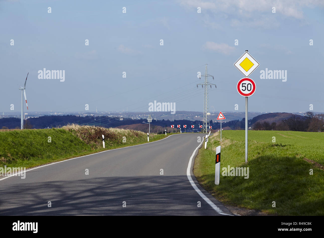 Road - Country road with sharp turn Stock Photo - Alamy